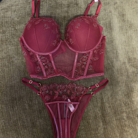 Victoria's Secret | Intimates & Sleepwear | Victorias Secret Red Lace ...